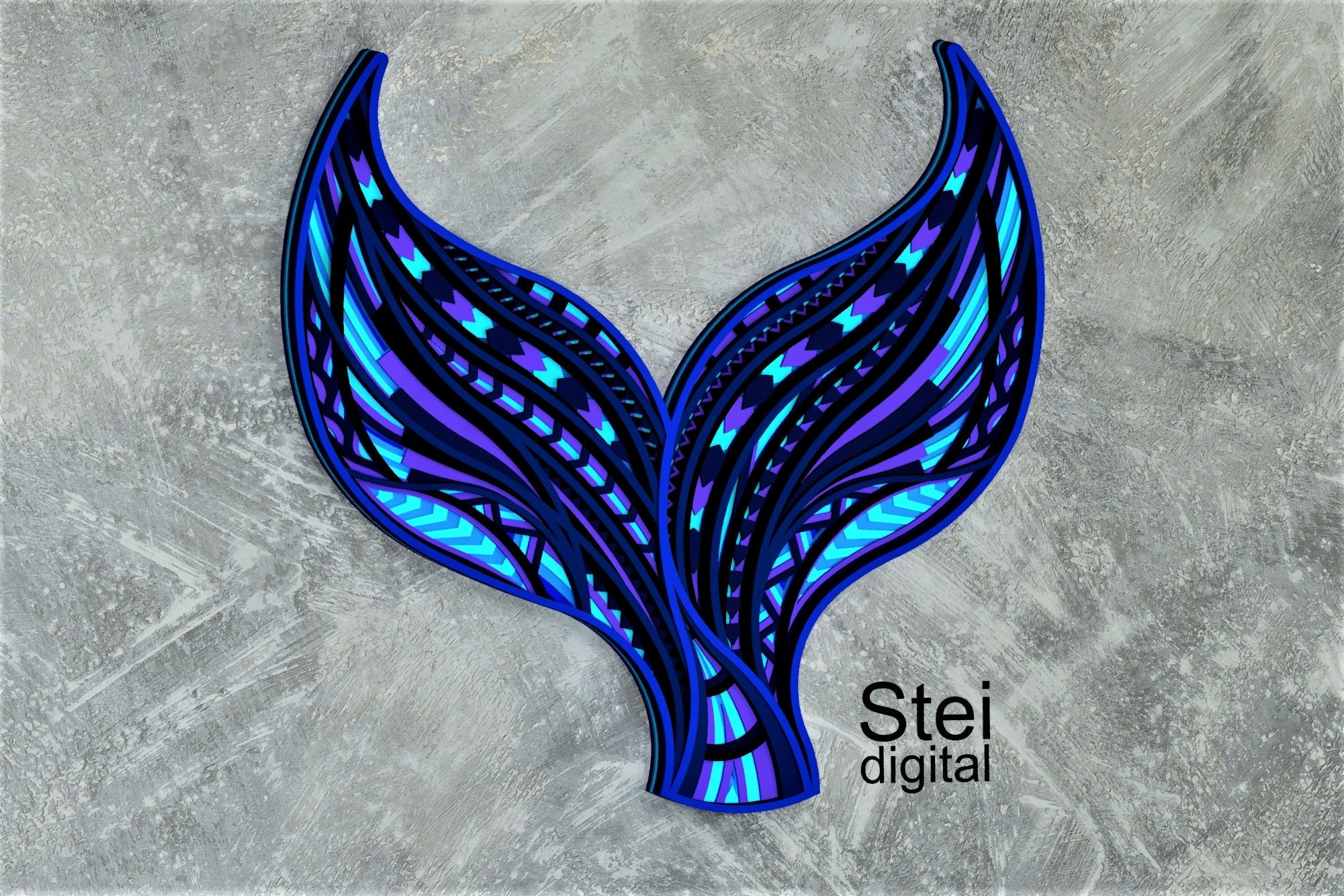 Layered Mermaid Tail Svg Dxf Cut Files Mermaid Tail for - Etsy