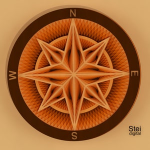 3d Compass Mandala Svg, Dxf Laser Cut Files, Compass Layered Svg, Cut ...