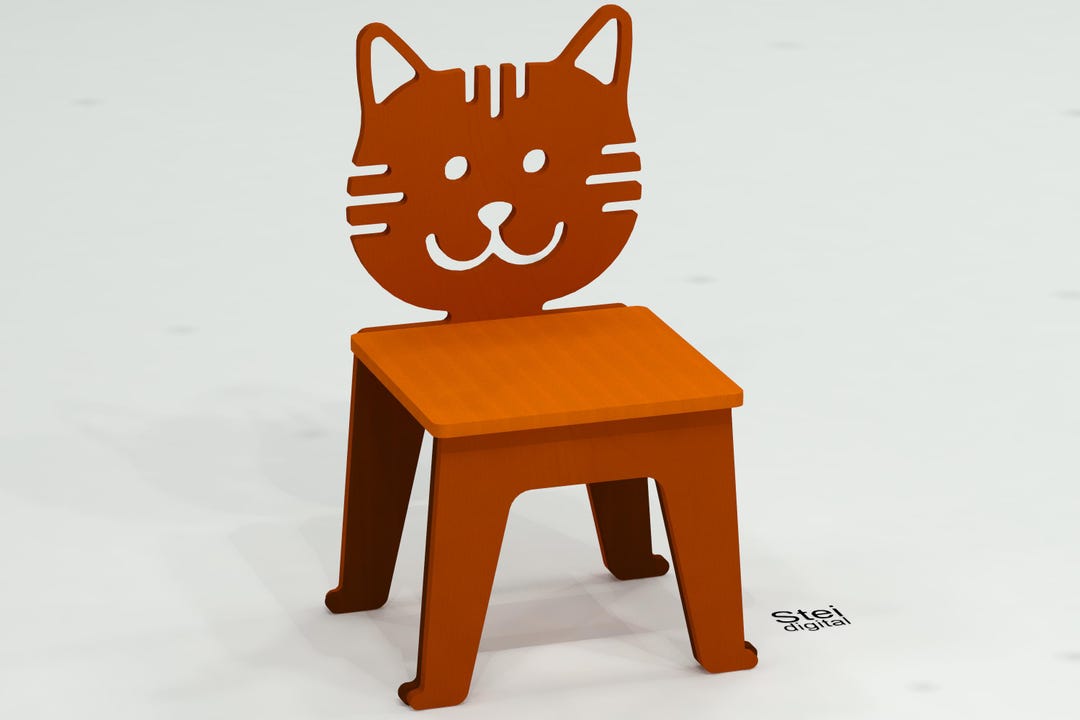 Cat Chair Cnc, Kids Furniture, Chair Dxf CNC Plan, Cnc Router Cut Files ...