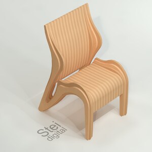 Chair 06 Dxf, Cnc Files, Parametric Furniture, Plywood Chair, Cnc Plan ...