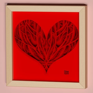 3D Heart Shadow Box Svg, Dxf Files, Heart Light Box Template, Heart ...