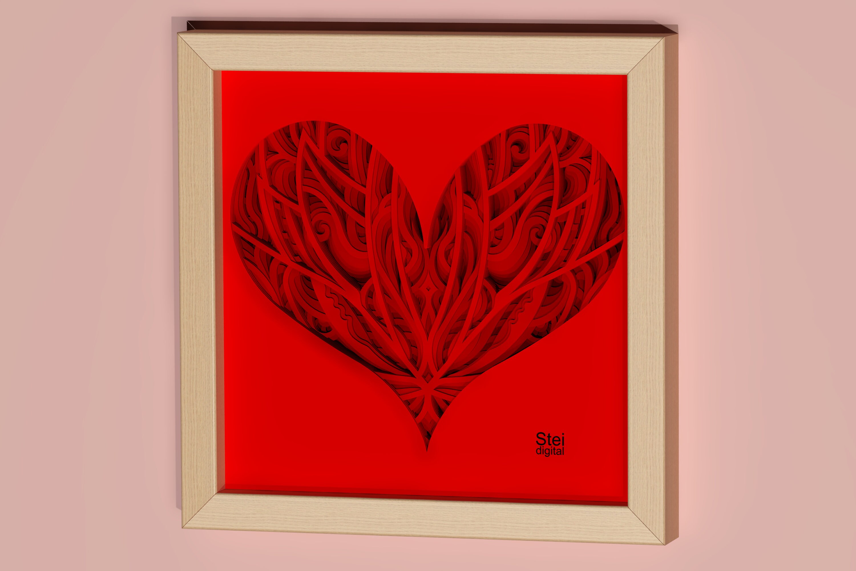 3D Heart Shadow Box Svg Dxf Files Heart Light Box Template - Etsy Australia