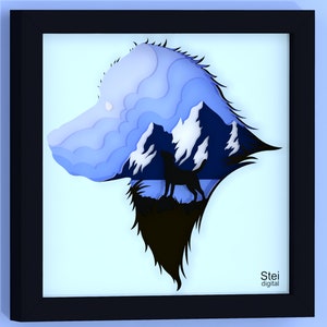 3d Dog Shadow Box Svg, Dog Papercut Template, Dog Layered Svg, Dog ...