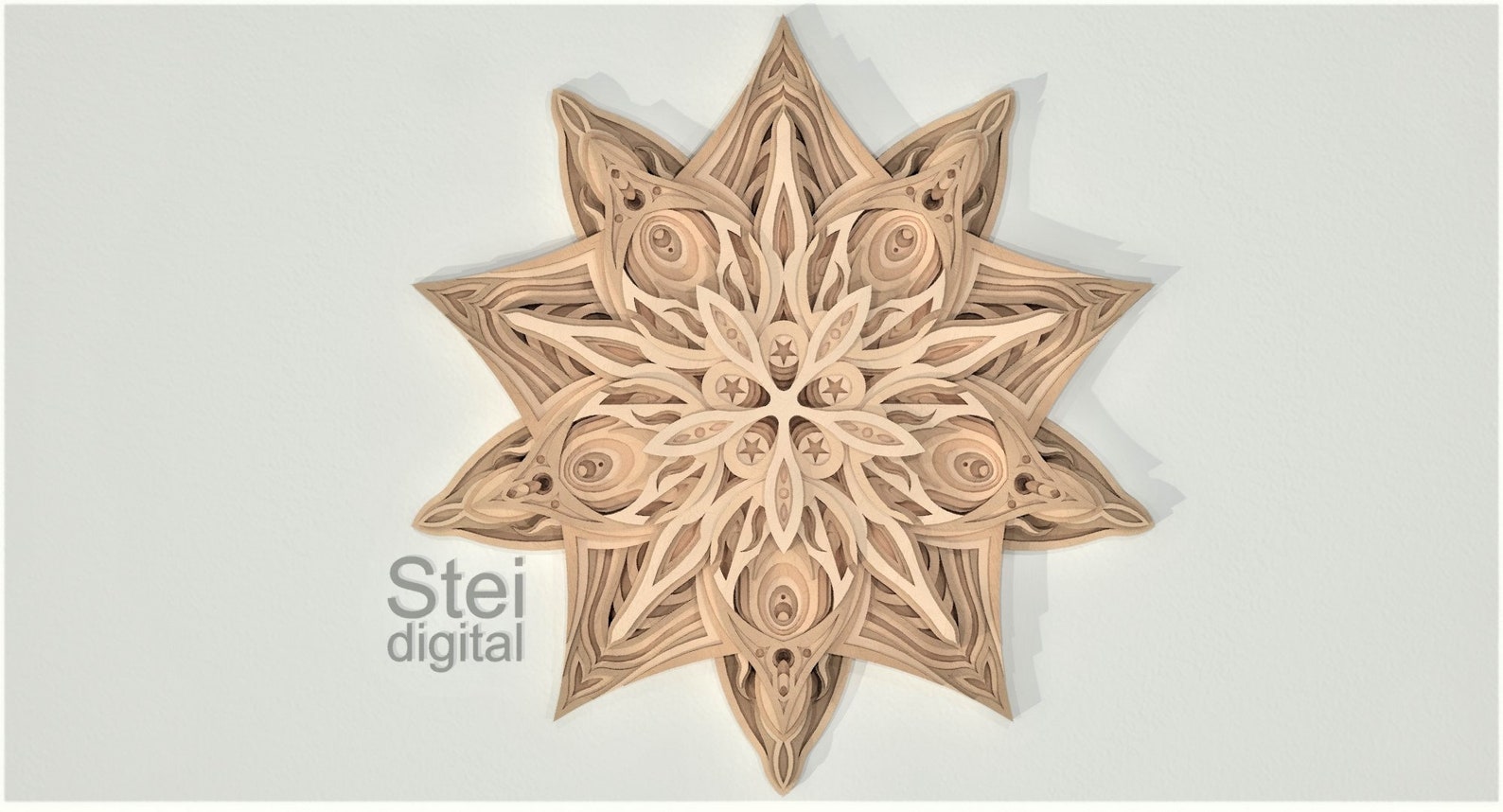 3d Christmas Tree Star Svg, Dxf Cut Files, for Laser Cut, 3d Star Svg ...