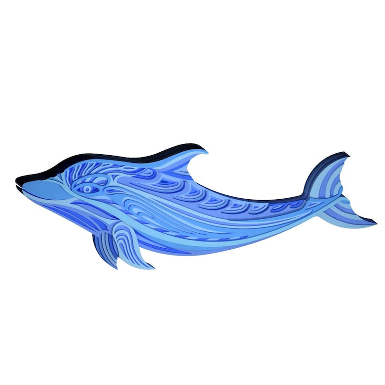 3d Dolphin Layered Design Dxf Svg Files CNC Laser Cutting - Etsy