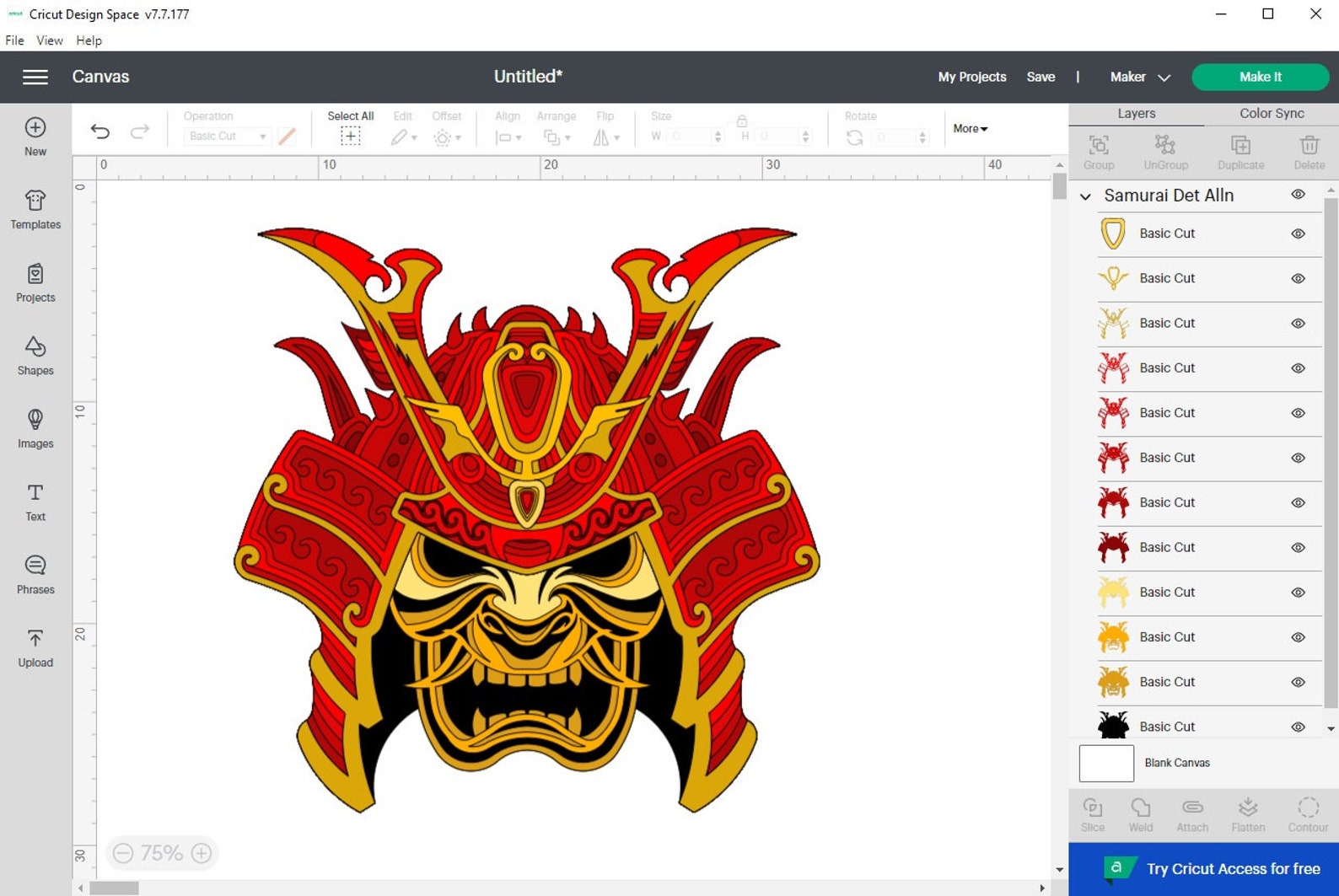 3d Samurai Mask SVG Dxf Laser Cut Files Layered Warrior - Etsy