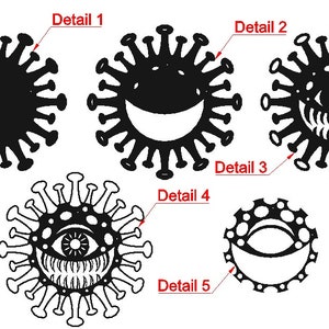 3d Evil Virus SVG, DXF Files for Laser Cutting, CNC, Cricut Svg ...