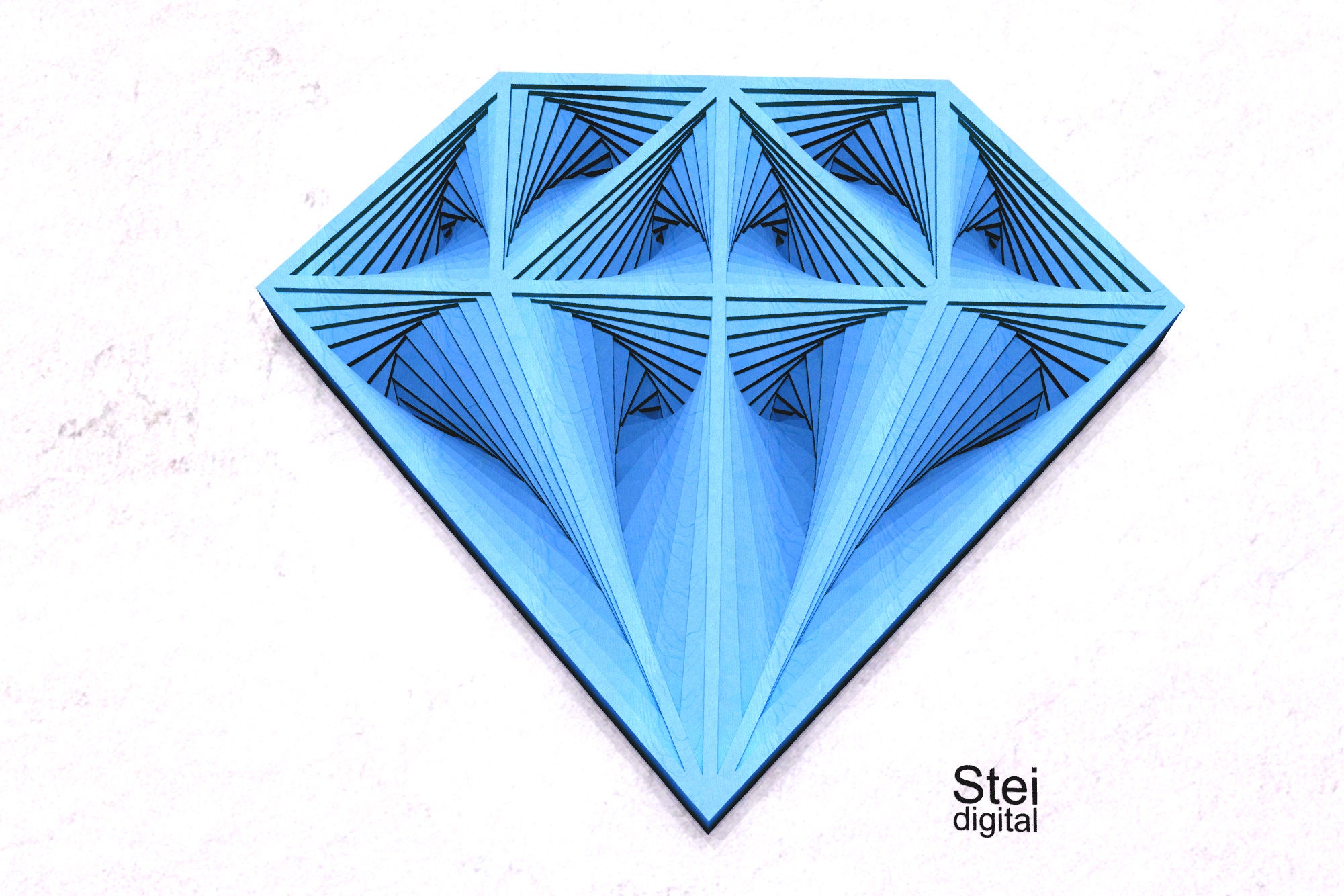 3d Diamond Mandala Svg Dxf Cut Files Vector File Layered - Etsy