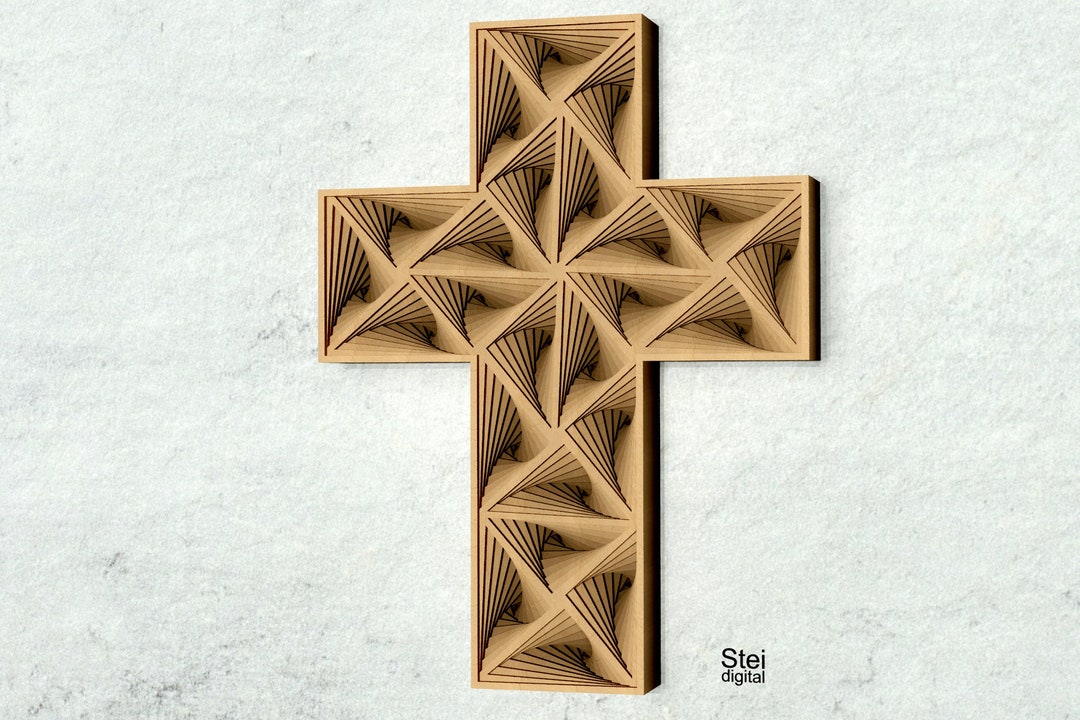 3d Cross Svg, Dxf Laser Cut File, Cut Template, Cross Vector File ...