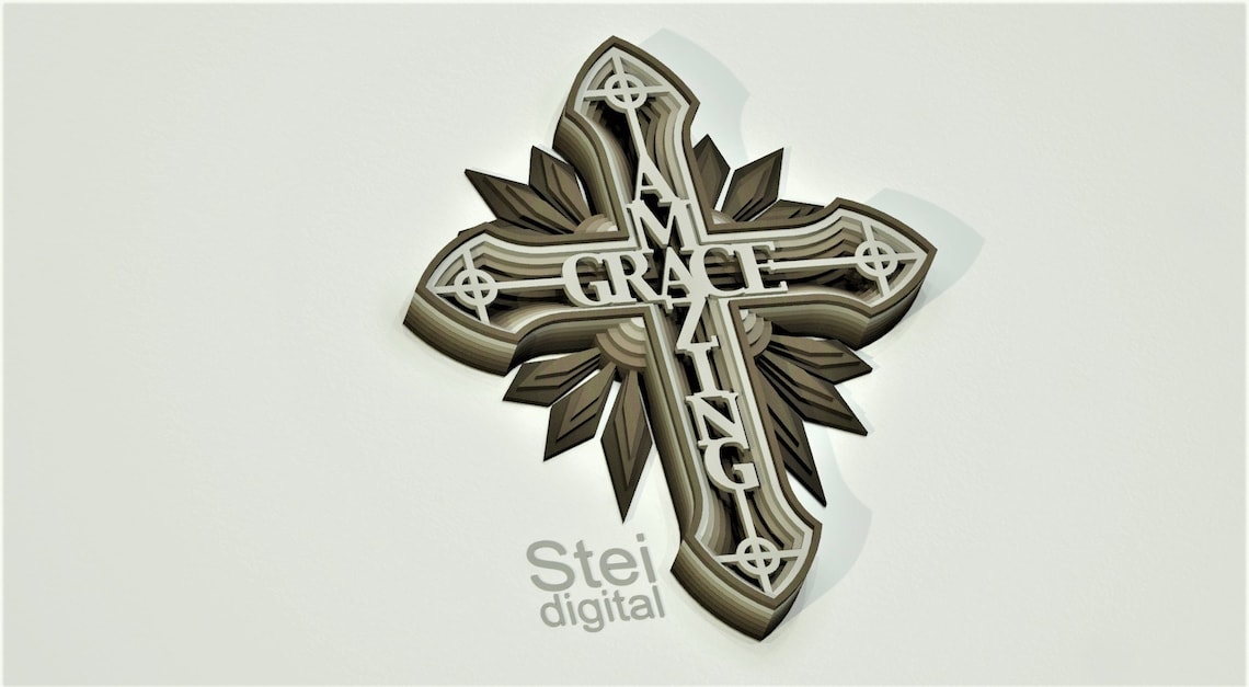 Amazing Grace Cross SVG DXF Cut Files Laser Cutting File - Etsy
