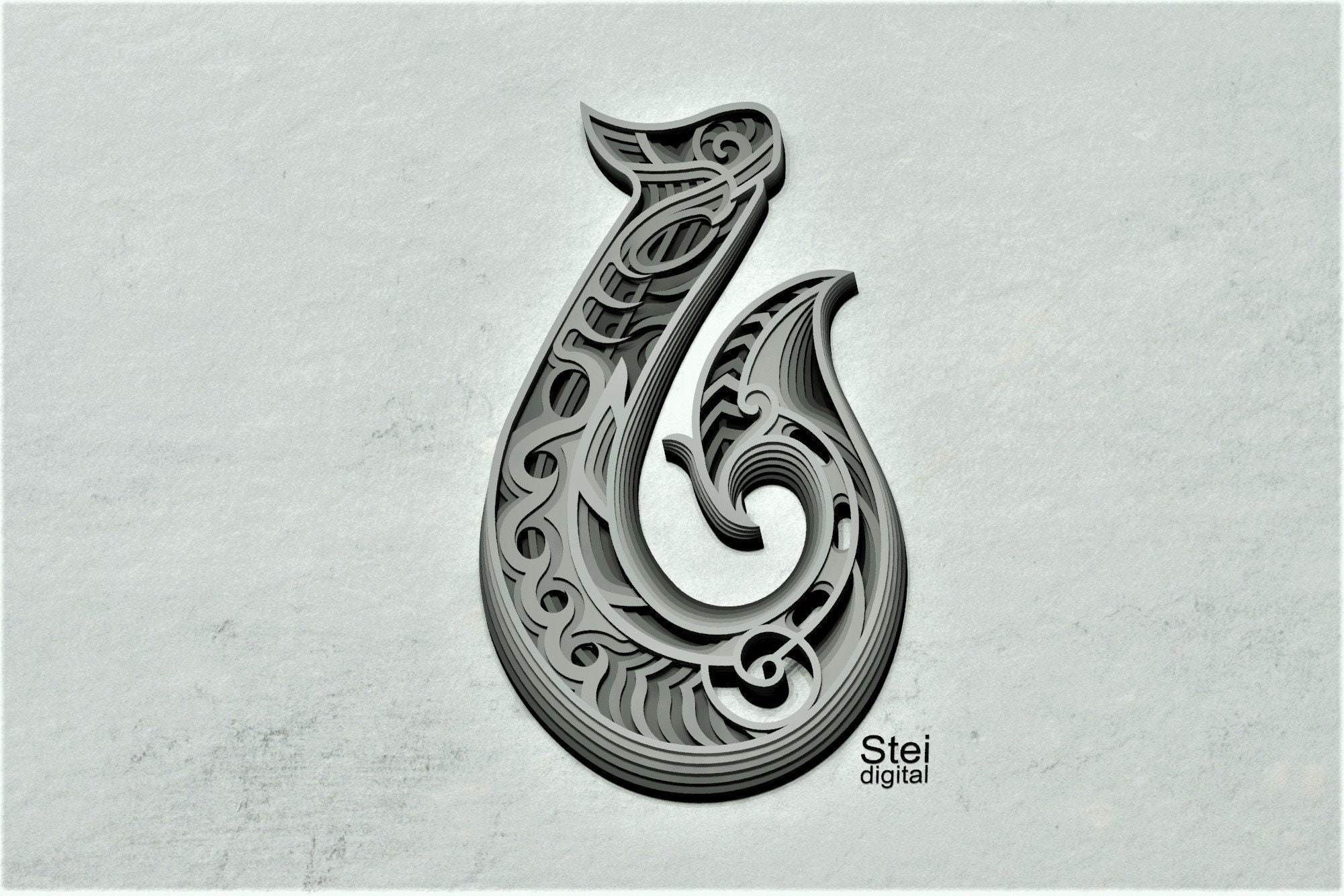 3d Fish Hook Svg Dxf Laser Cut File Layered Hook Svg Hook - Etsy Canada