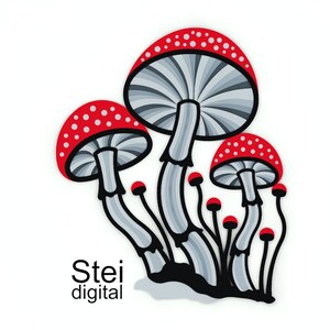 3d Magic Mushroom Svg, Dxf Laser Cut File, Mushroom Mandala Svg ...