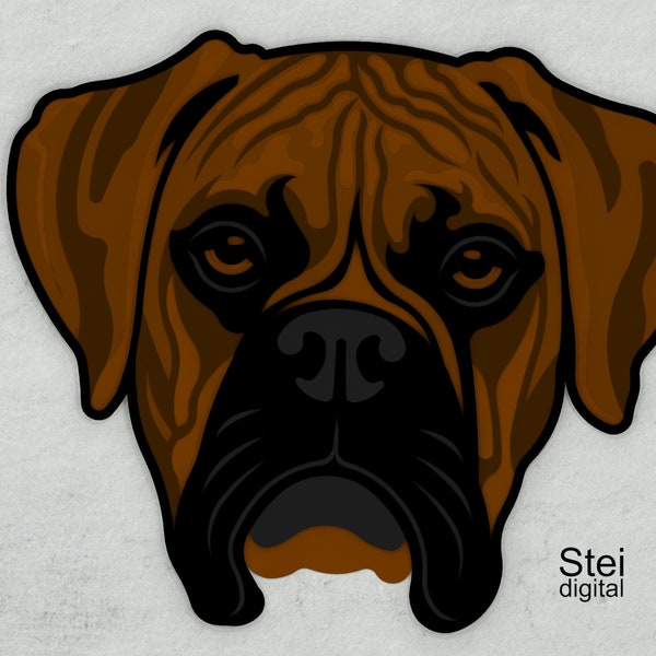 Boxer Mandala Svg - Etsy