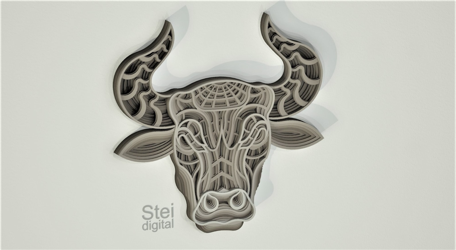 3d Bull Taurus Mandala Svg Dxf Files for Laser Cutting Cow - Etsy