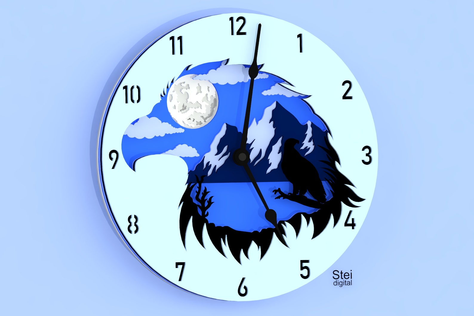 Eagle Wall Clock Svg Dxf Laser Cut Files Clock Cricut Svg - Etsy