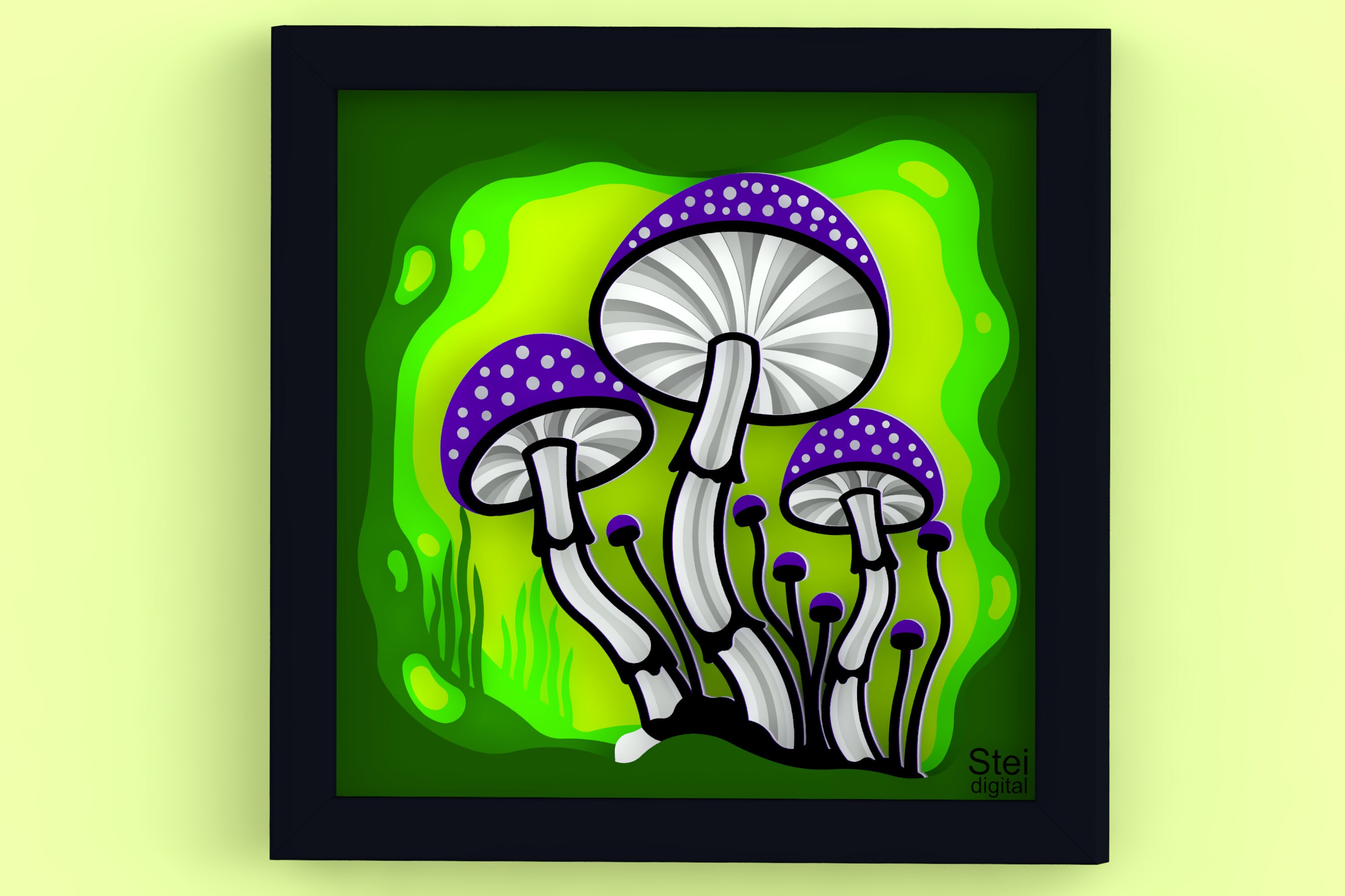 3d Mushroom Shadow Box Svg Magic Mushroom Mandala Svg - Etsy