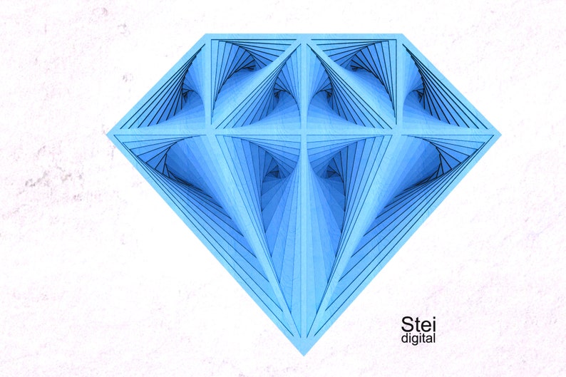 3d Diamond Mandala Svg Dxf Cut Files Vector File Layered - Etsy