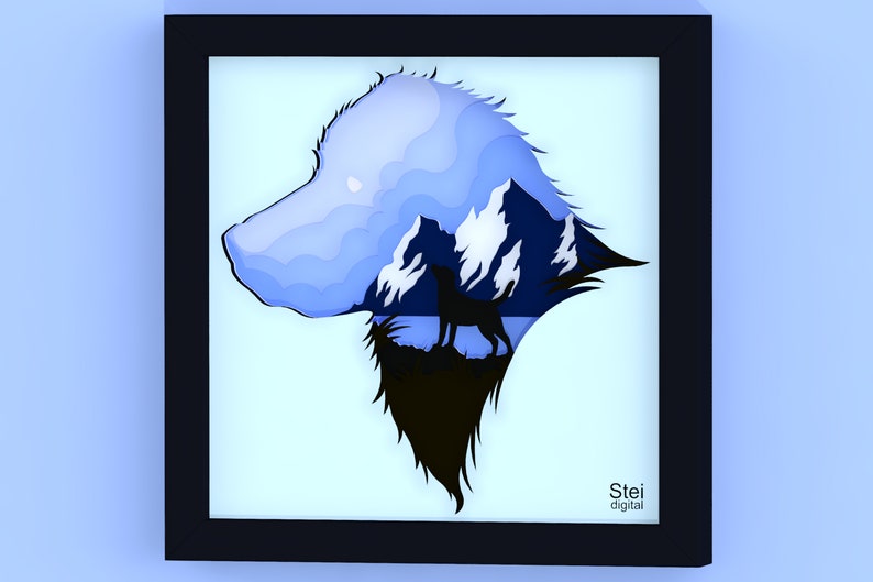 3d Dog Shadow Box Svg Dog Papercut Template Dog Layered Svg - Etsy