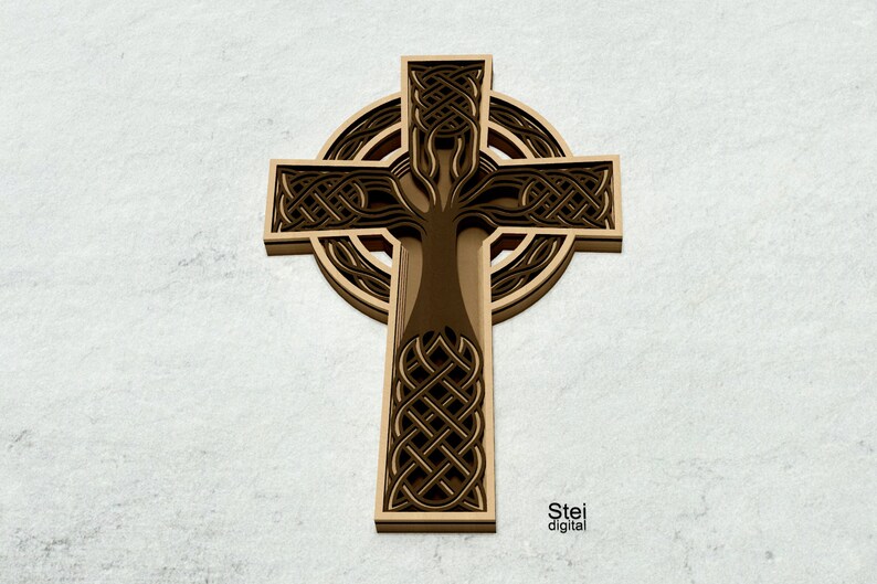 3d Celtic Cross With Tree of Life SVG DXF Laser Cut File - Etsy Canada
