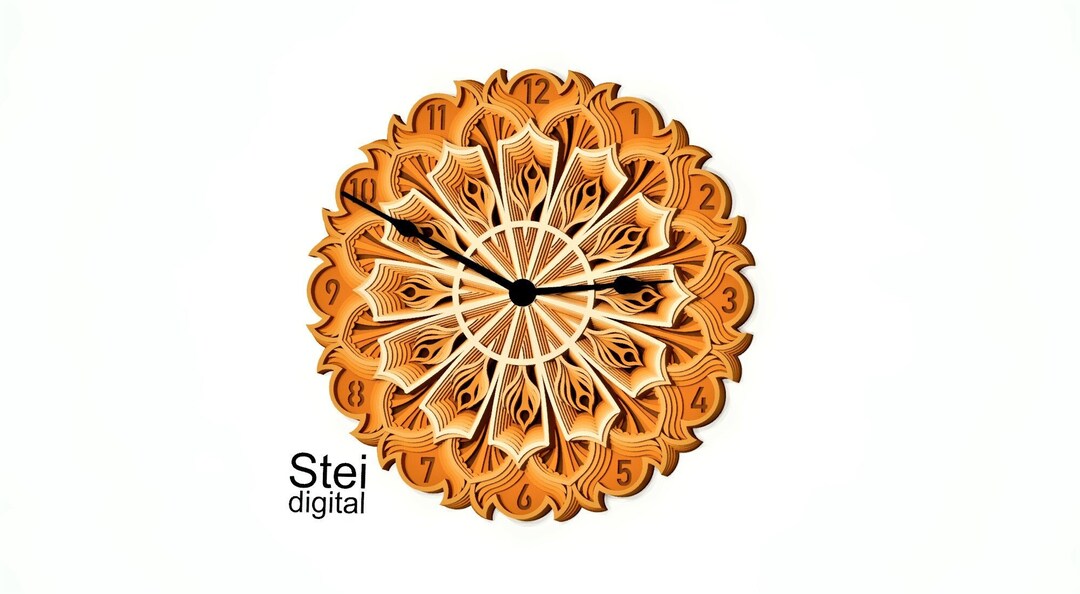 3d Wall Clock Svg, Dxf Cut Files, CNC Laser Cutting Files, Multilayer Mandala, Clock Cricut Svg ...
