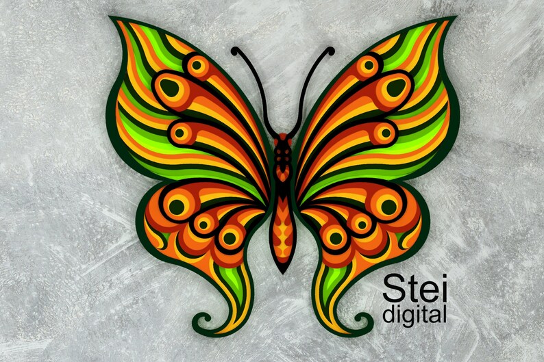 3d Butterfly SVG DXF Cut Files Layered Butterfly Svg Laser - Etsy