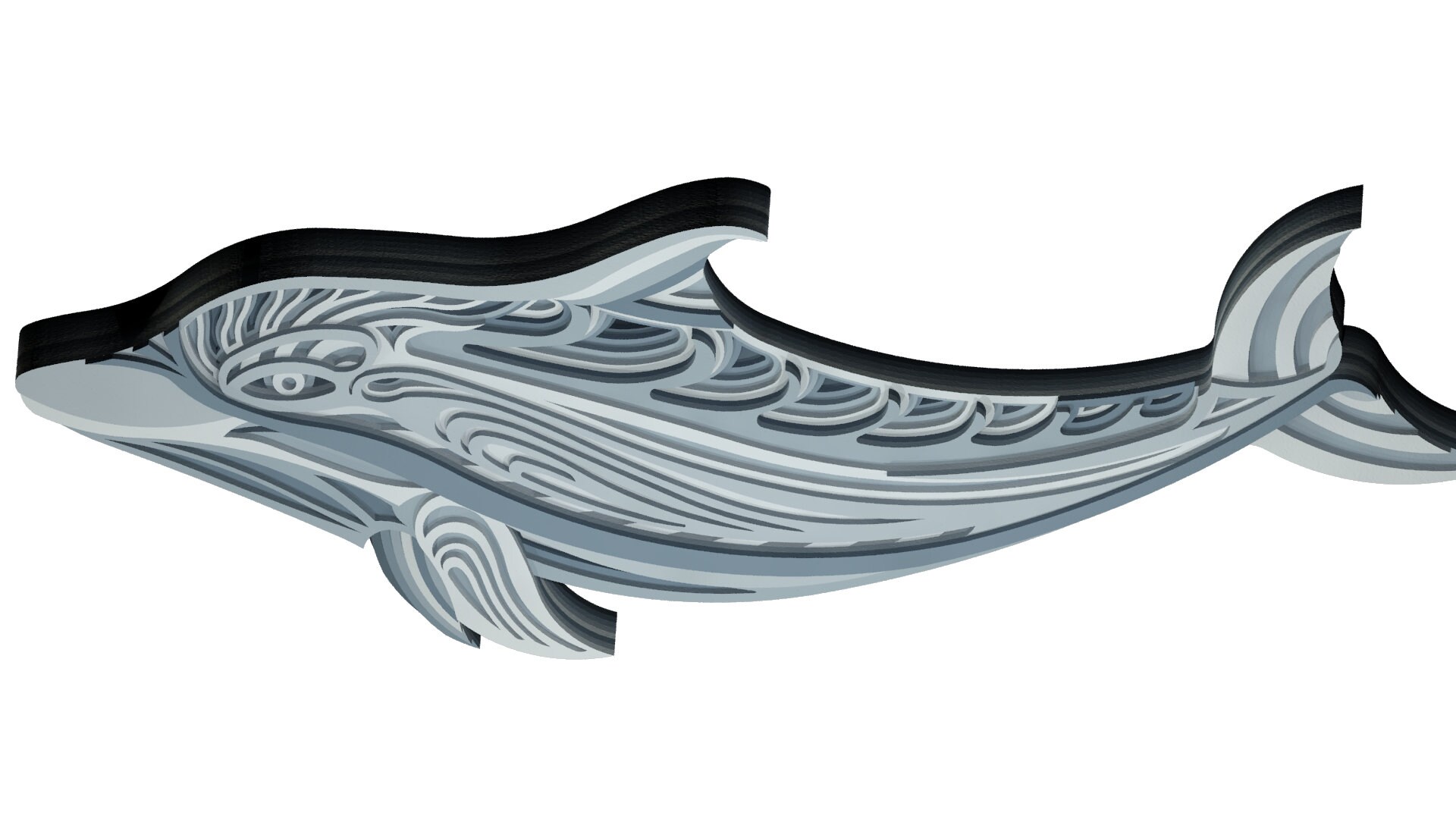 3d Dolphin Layered Design Dxf Svg Files CNC Laser Cutting - Etsy