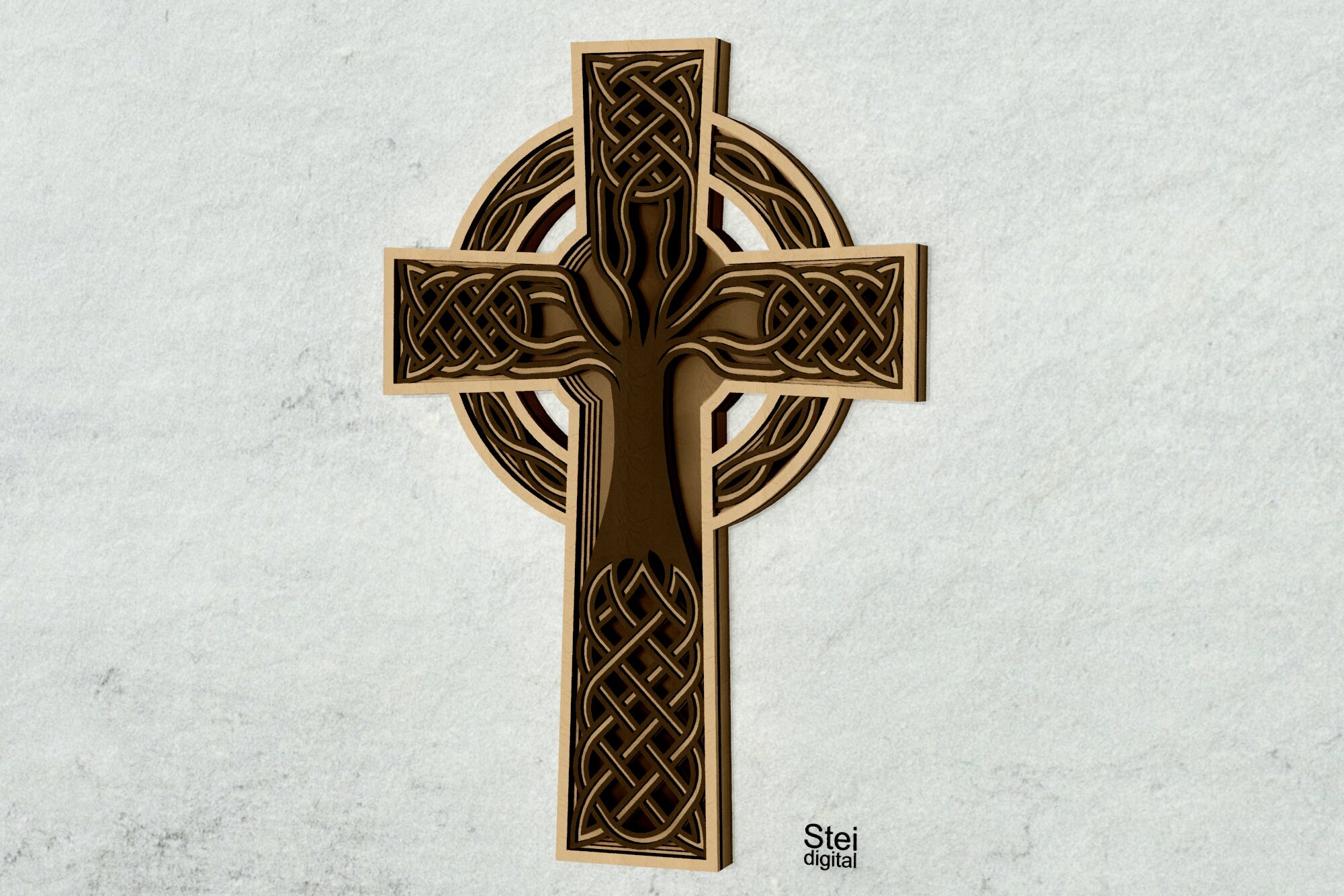 3d Celtic Cross With Tree of Life SVG DXF Laser Cut File - Etsy Canada