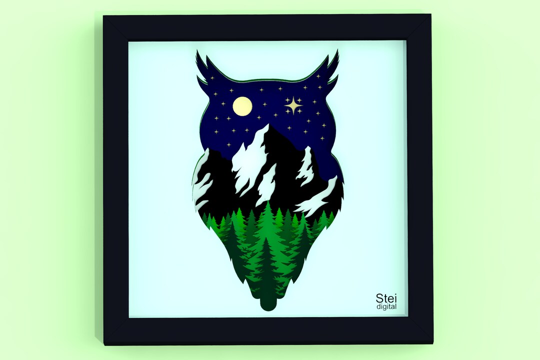 3d Owl Shadow Box Svg, Dxf, Owl Papercut Template, Owl Layered Svg, Owl ...