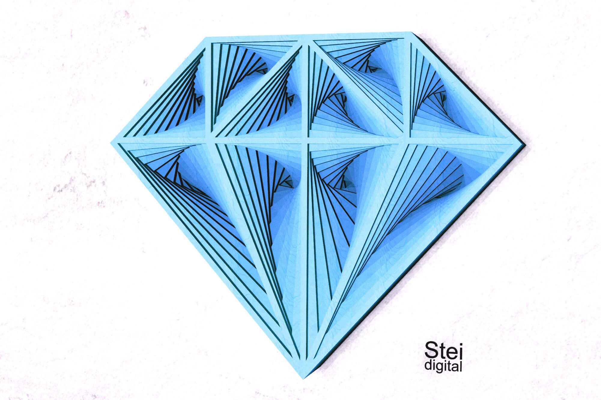 3d Diamond Mandala Svg Dxf Cut Files Vector File Layered - Etsy