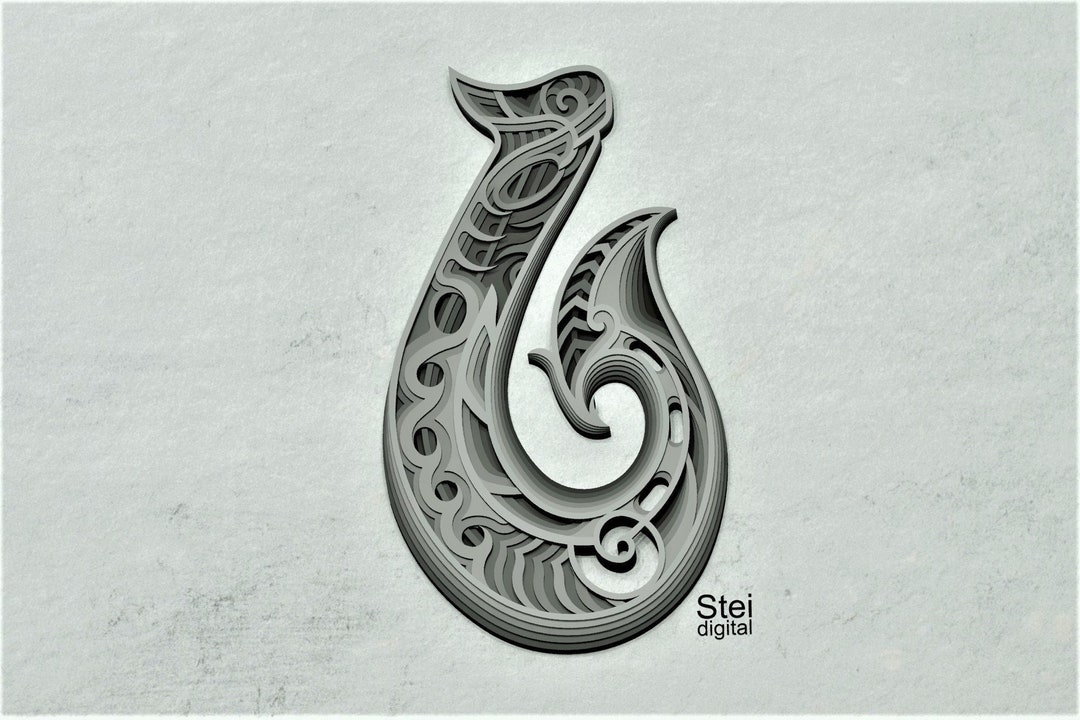 3d Fish Hook Svg, Dxf Laser Cut File, Layered Hook Svg, Hook Mandala ...