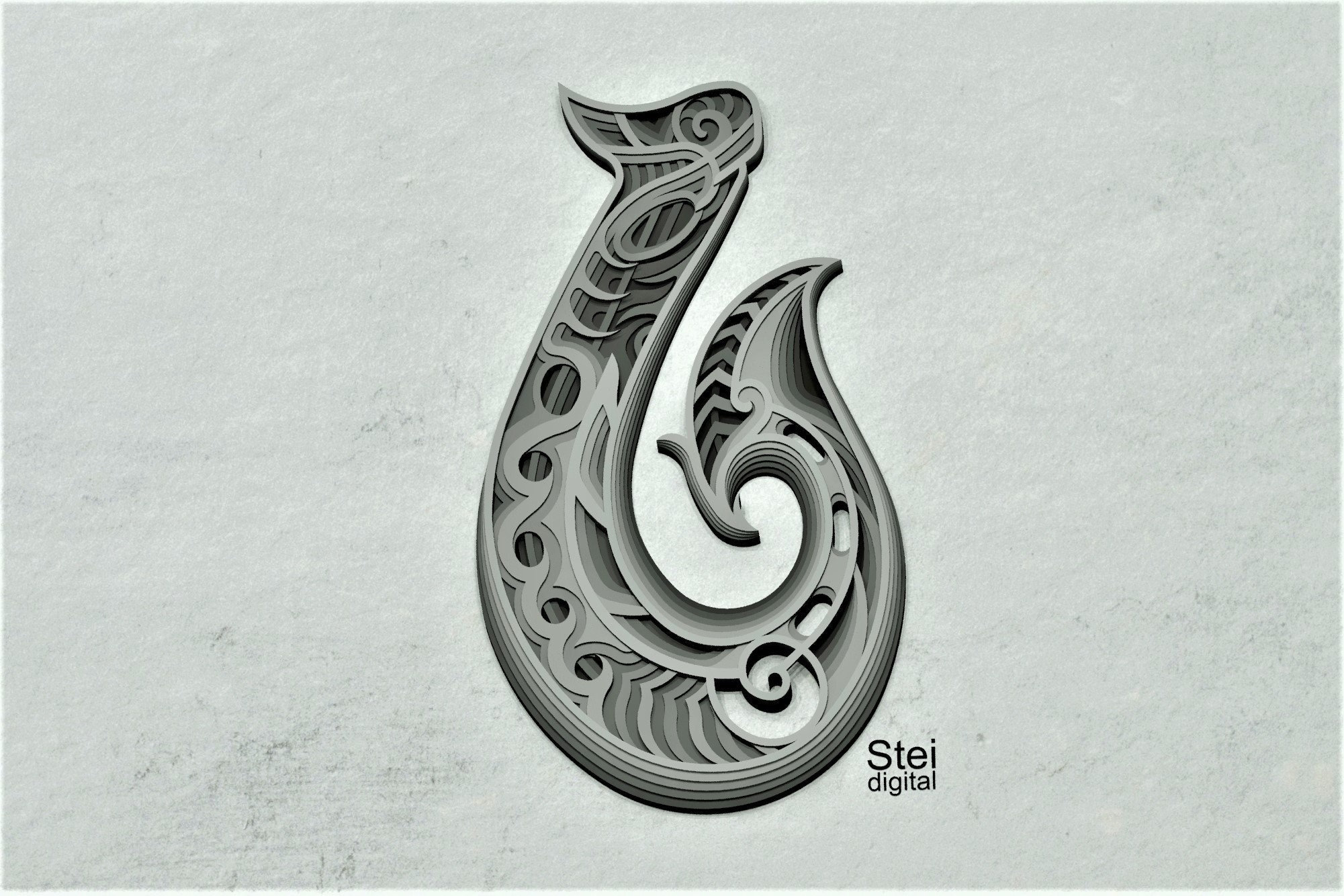 3d Fish Hook Svg Dxf Laser Cut File Layered Hook Svg Hook - Etsy Canada