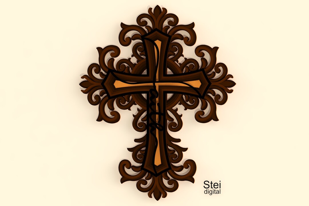 3d Faith Cross Svg, Dxf, Laser Cut File, Cut Template, Vector File ...