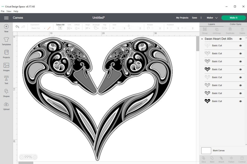 3d Swan Heart Svg Swan Love Svg Dxf Laser Cut File Cricut - Etsy