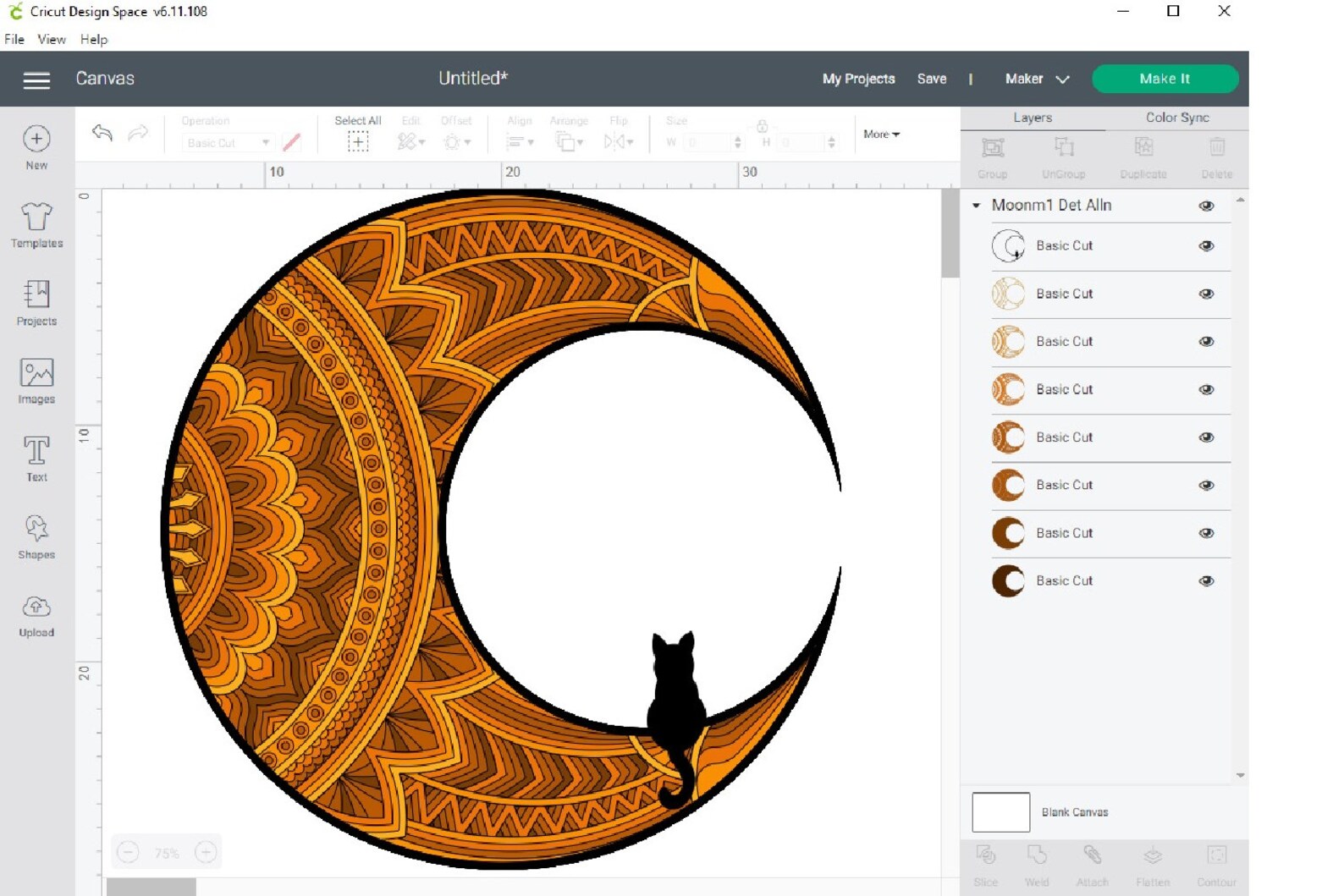 3d Cat on the Moon Mandala Svg Dxf Laser Files Layered Moon - Etsy