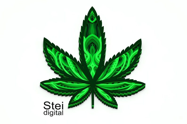 3d Marijuana Svg Dxf Laser Cut File Cannabis Mandala Svg - Etsy
