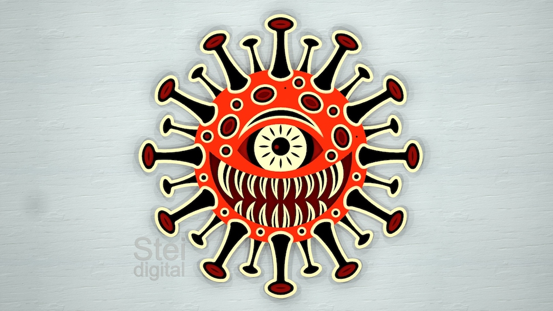 3d Evil Virus SVG, DXF Files for Laser Cutting, CNC, Cricut Svg ...