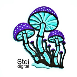 3d Magic Mushroom Svg, Dxf Laser Cut File, Mushroom Mandala Svg ...