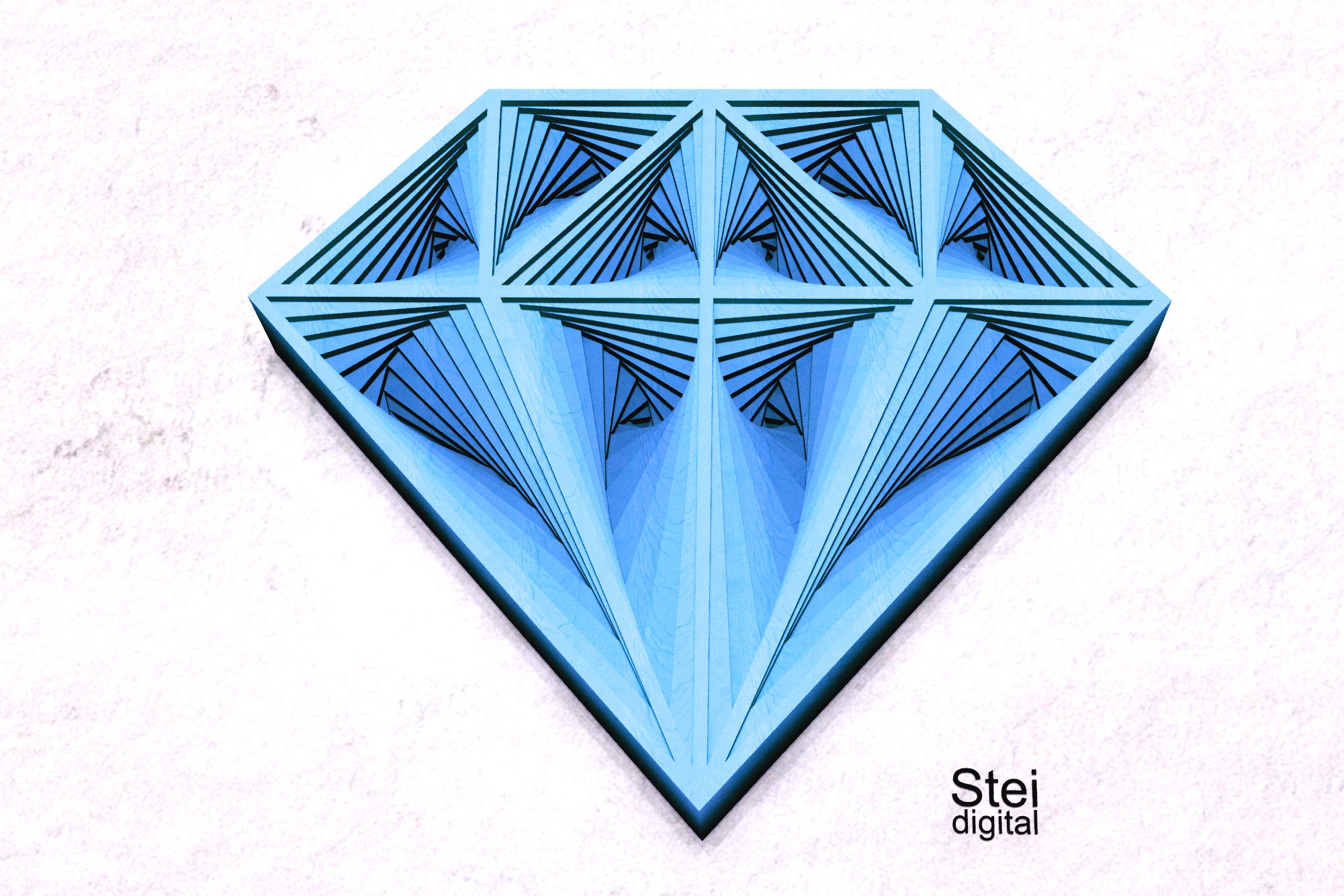3d Diamond Mandala Svg Dxf Cut Files Vector File Layered - Etsy
