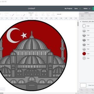 Istanbul Turkey Svg, Dxf Laser Cut File, Layered Design, 3d Istanbul ...