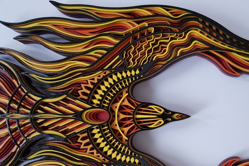 3d Phoenix SVG Dxf Laser Cut Files Phoenix Vector File - Etsy UK