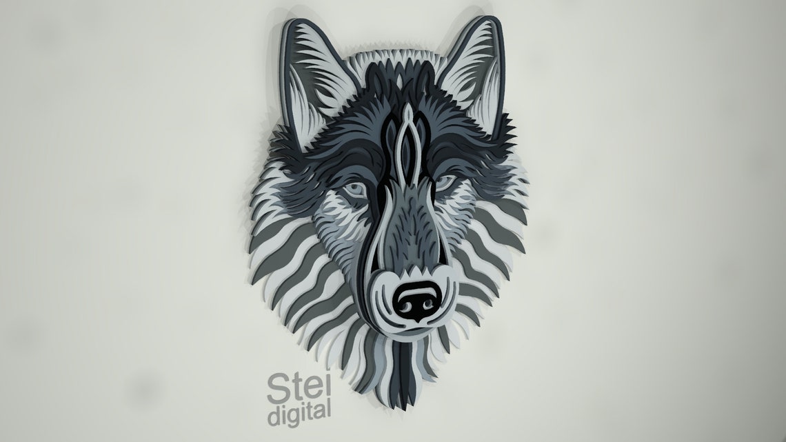 3d Layered Wolf Svg Dxf Files for Laser Cutting Svg for - Etsy UK