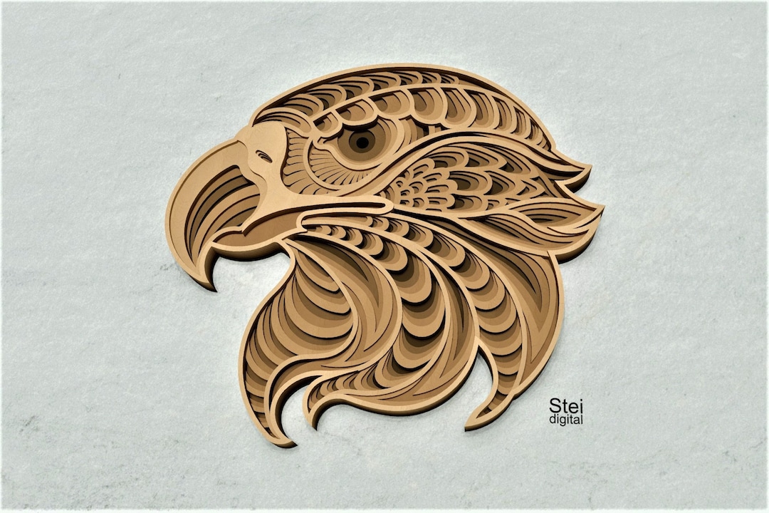 3D Eagle Mandala SVG DXF: Laser Cut Files, Layered Vector (digital ...