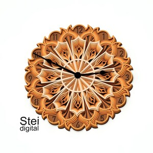 3d Wall Clock Svg, Dxf Cut Files, CNC Laser Cutting Files, Multilayer Mandala, Clock Cricut Svg ...