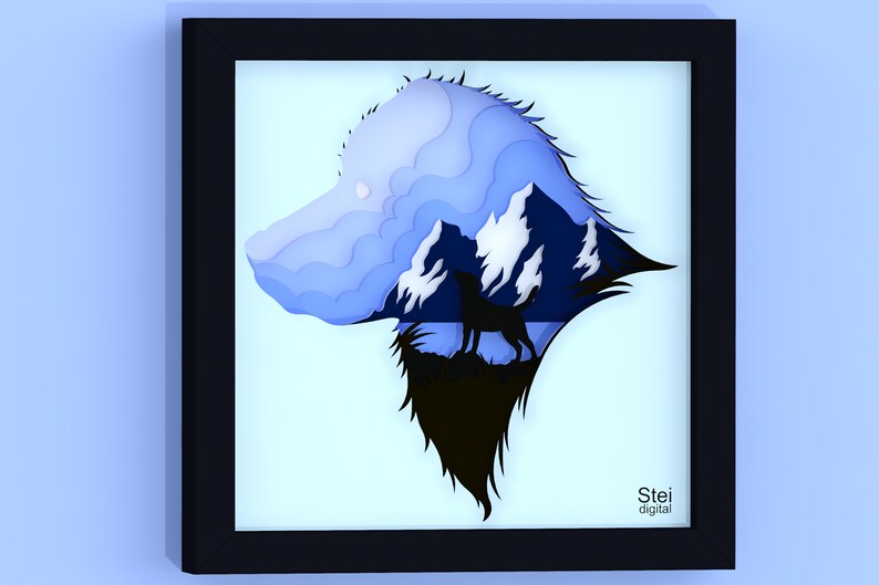 3d Dog Shadow Box Svg Dog Papercut Template Dog Layered Svg - Etsy