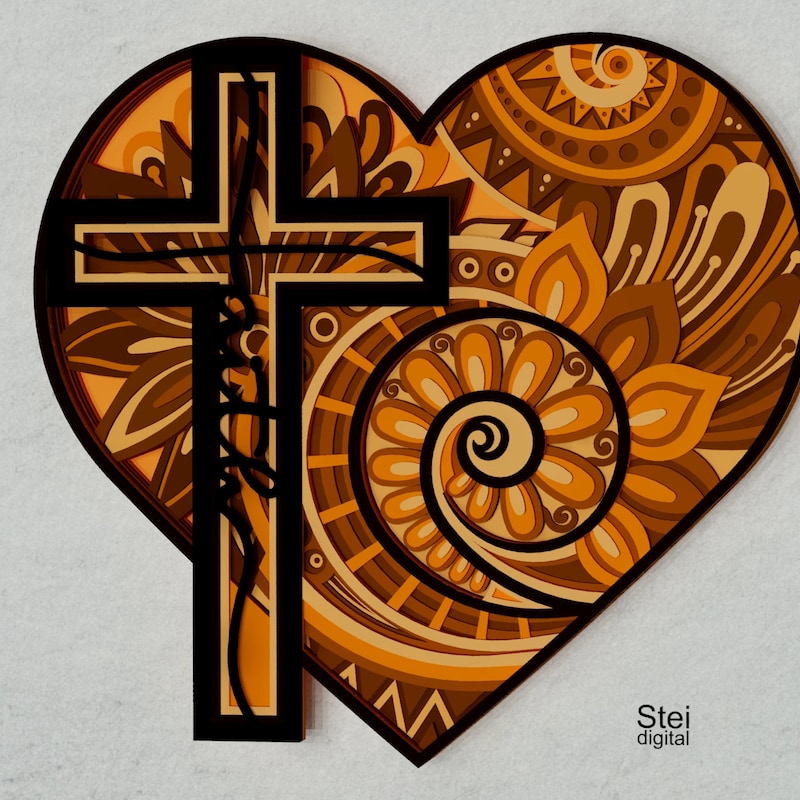 Cross Heart Svg - Etsy