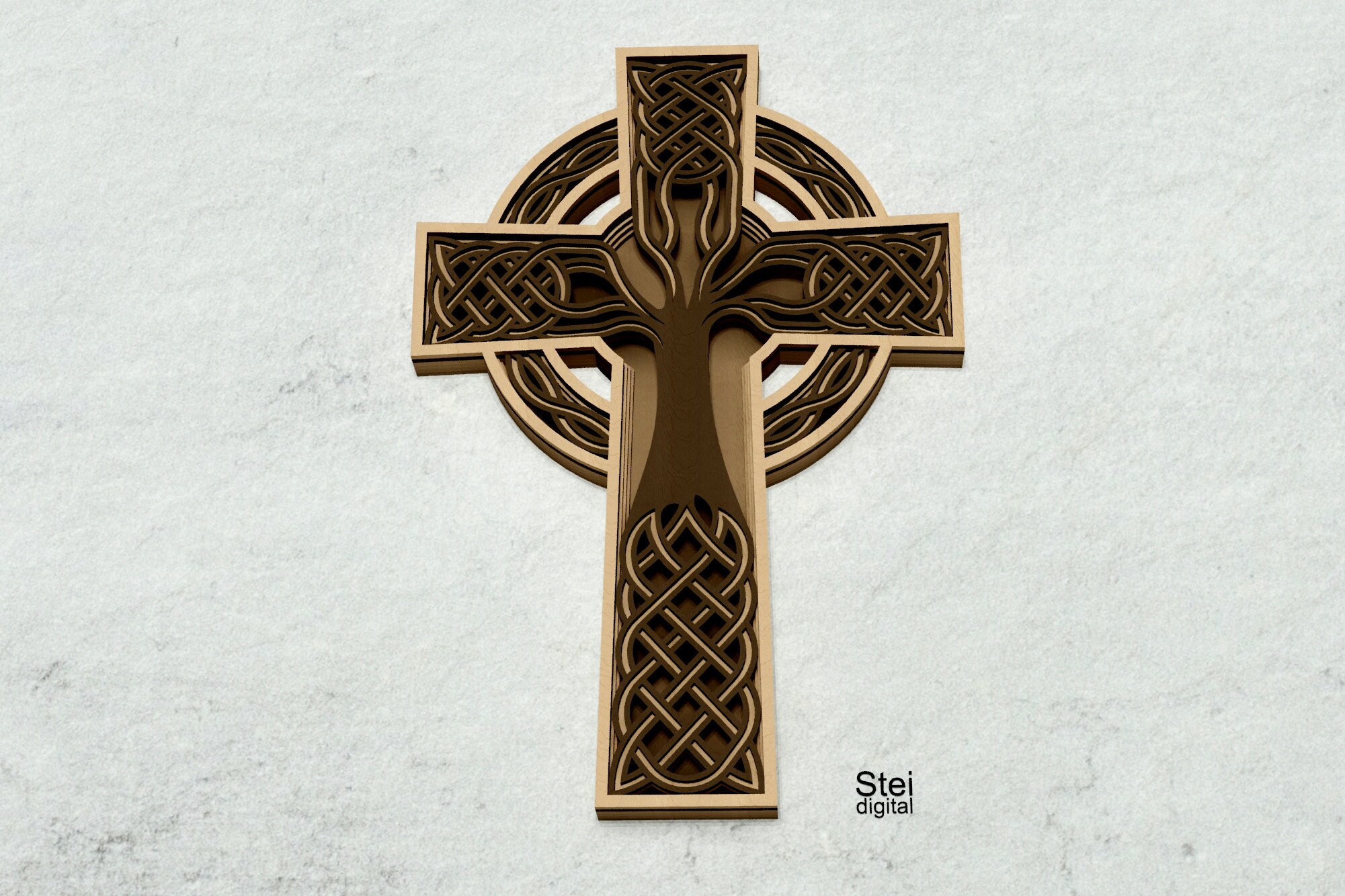 3d Celtic Cross With Tree of Life SVG DXF Laser Cut File - Etsy Canada