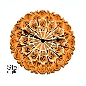 3d Wall Clock Svg, Dxf Cut Files, CNC Laser Cutting Files, Multilayer Mandala, Clock Cricut Svg ...