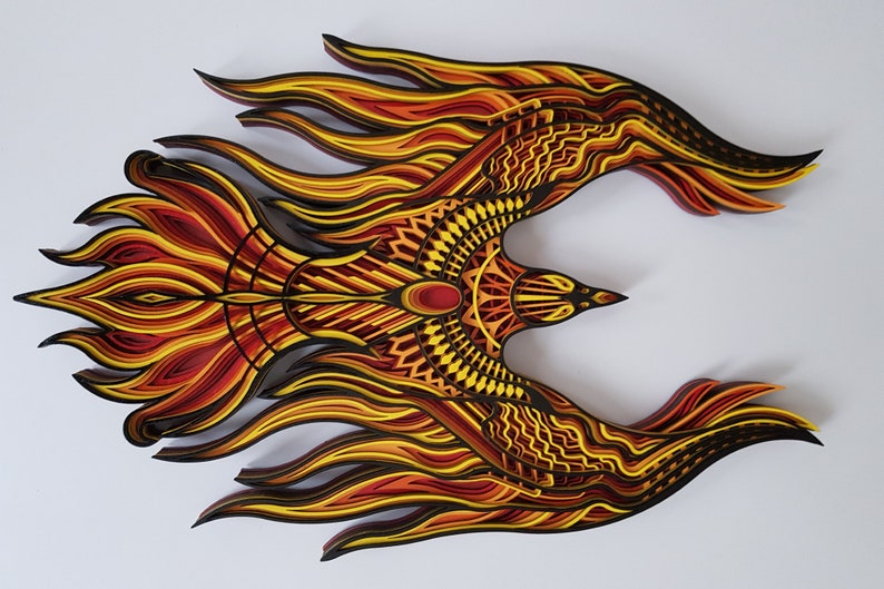 3d Phoenix SVG Dxf Laser Cut Files Phoenix Vector File - Etsy UK
