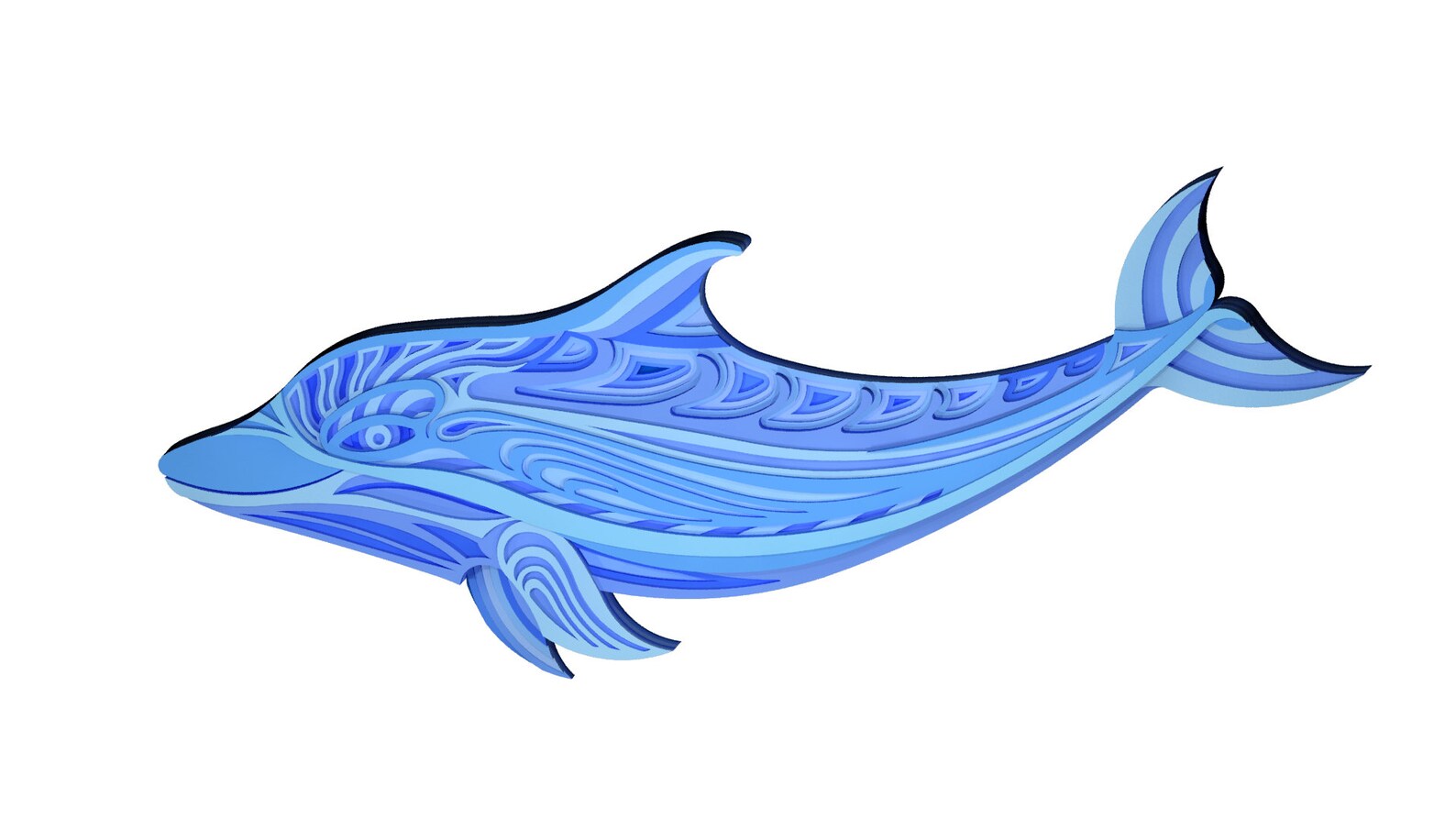 3d Dolphin Layered Design Dxf Svg Files CNC Laser Cutting - Etsy