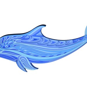 3d Dolphin Layered Design Dxf, Svg Files, CNC Laser Cutting, Laser Cut ...